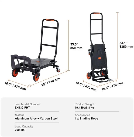 Steekwagen - Steekkar - Steekwagen Opvouwbaar - Transportkar - voor ...