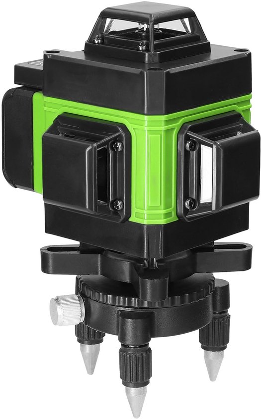 4D Kruislijnlaser, Groene Laser Waterpas 16 Lijnen Bouwlaser–LCD & App ...