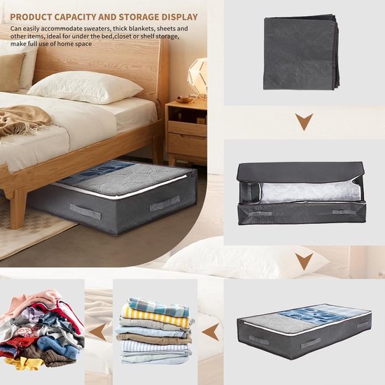 Storage Boxes - 90 Liter - Opbergdozen voor Kleding en Dekbedden - Set ...