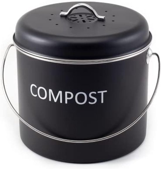 Compostemmer Keuken - 5 Liter - Hoogwaardige Afvalbak voor Biologisch ...