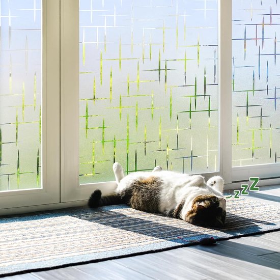 Ondoorzichtige raamfolie - Privacy-raamfolie met kruispatroon - 1 stuk ...