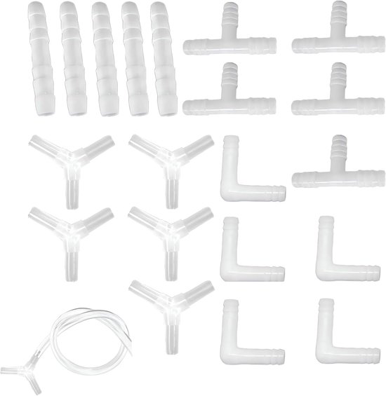 20 Aquarium Slang Connectors Y/L/T/I Vorm - Luchtpomp Adapter | bol