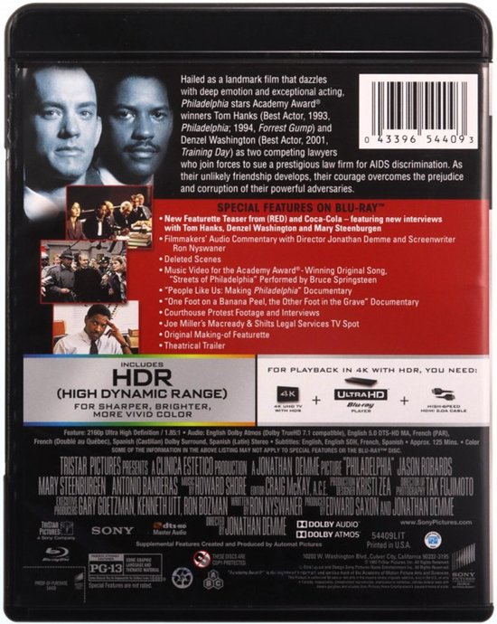 Philadelphia [Blu-Ray 4K]+[Blu-Ray], Mark Sorensen Jr. | Dvd's | bol