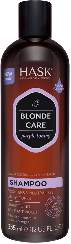 Hask Shampoo Blonde Care Purple Shampoo - Neutraliseert doffe tinten ...