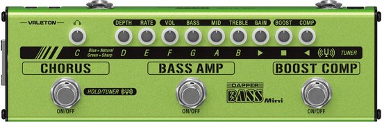 Valeton Dapper Bass Mini - Multi-effect unit voor elektrische bas ...