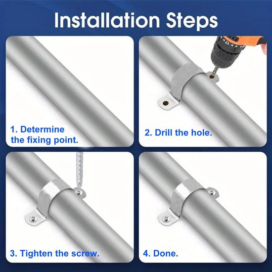 U Tube Klemmen - 30 Stuks RVS Buisklemmen - Twee Gaten - Buisklem ...