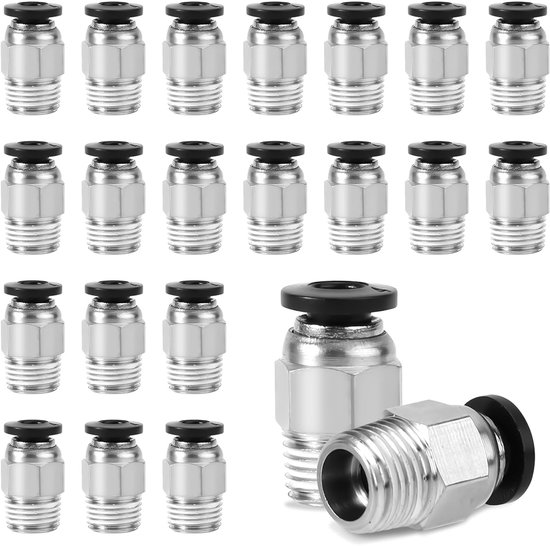 BOXOB 20pcs PC4-M10 Pneumatic Connector Fittings, Push-to-Connect ...