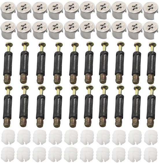 Set van 50 excentrieke meubelverbindingen - kastverbindingen M6 x 40 mm ...