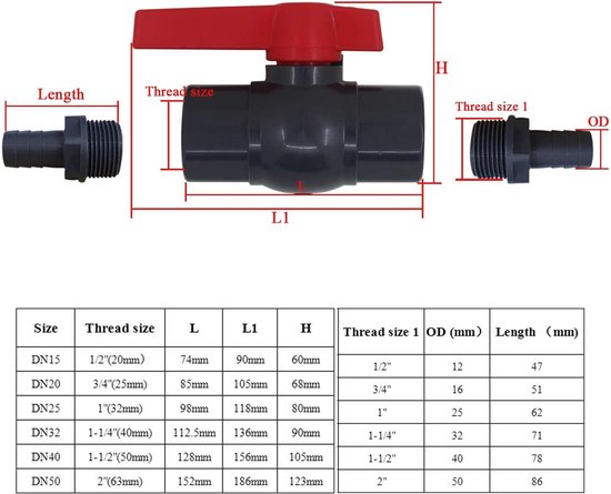 Inovra Plus - PVC afsluitkraan met slangaansluiting voor aquaria en ...