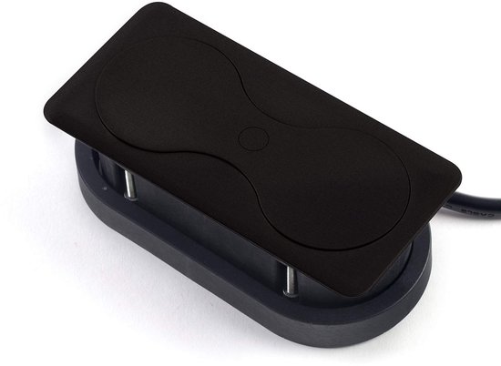 Dubbele, ingebouwde stopcontact hoekig zwart met Schuko / USB | bol
