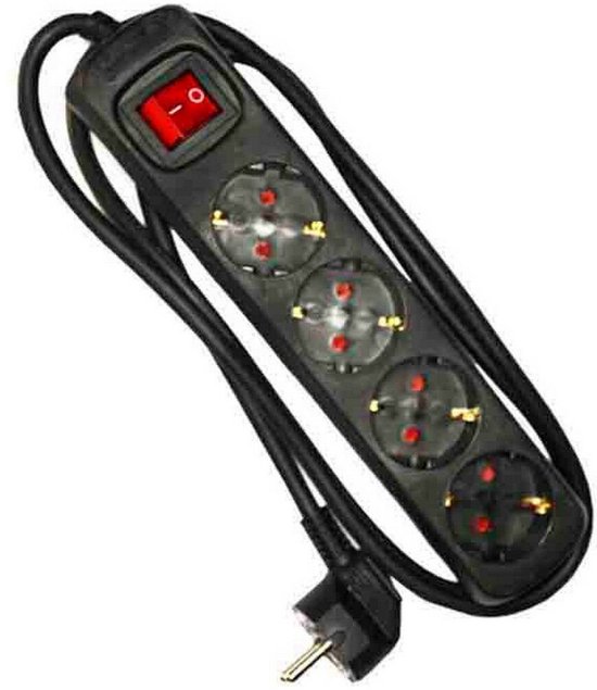 4-socket plugboard with power switch EDM Schuko (1,5 m) | bol
