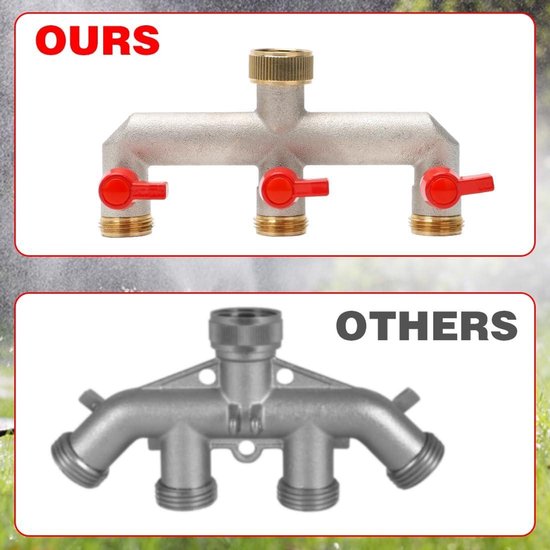 Inovra Plus - 3-weg waterverdeler met messing aansluiting en kogelkraan voor... | bol