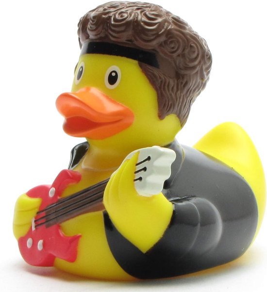Rockstar Badeend, Piepeend, 9 cm + Sleutelhanger | bol