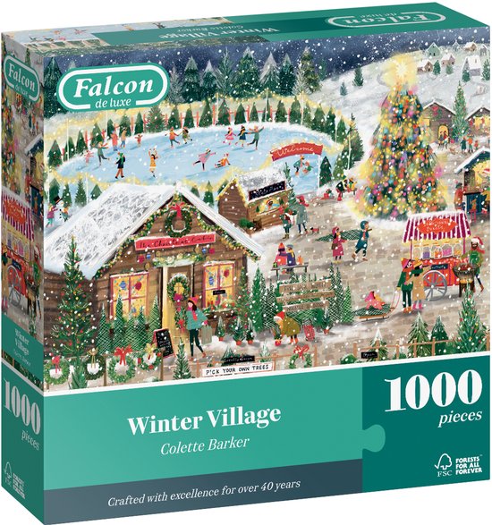 Falcon legpuzzel Winter Village - 1000 stukjes - puzzel volwassenen. | bol