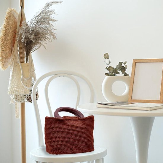 Haakset voor beginners met houten handvat en haaktas - incl. haakgaren ...