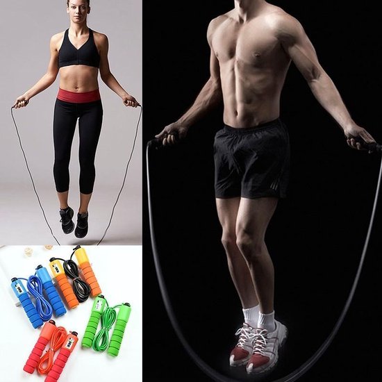 Jump Ropes with Counter Sports Fitness Adjustable Fast Speed Counting ...