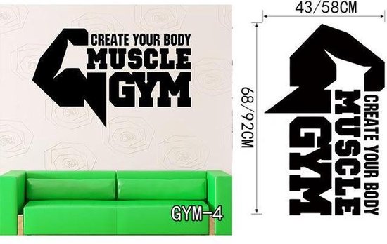 3D Sticker Decoratie Fitness Gym Wall Decal Vinyl Wall Sticker Sport ...