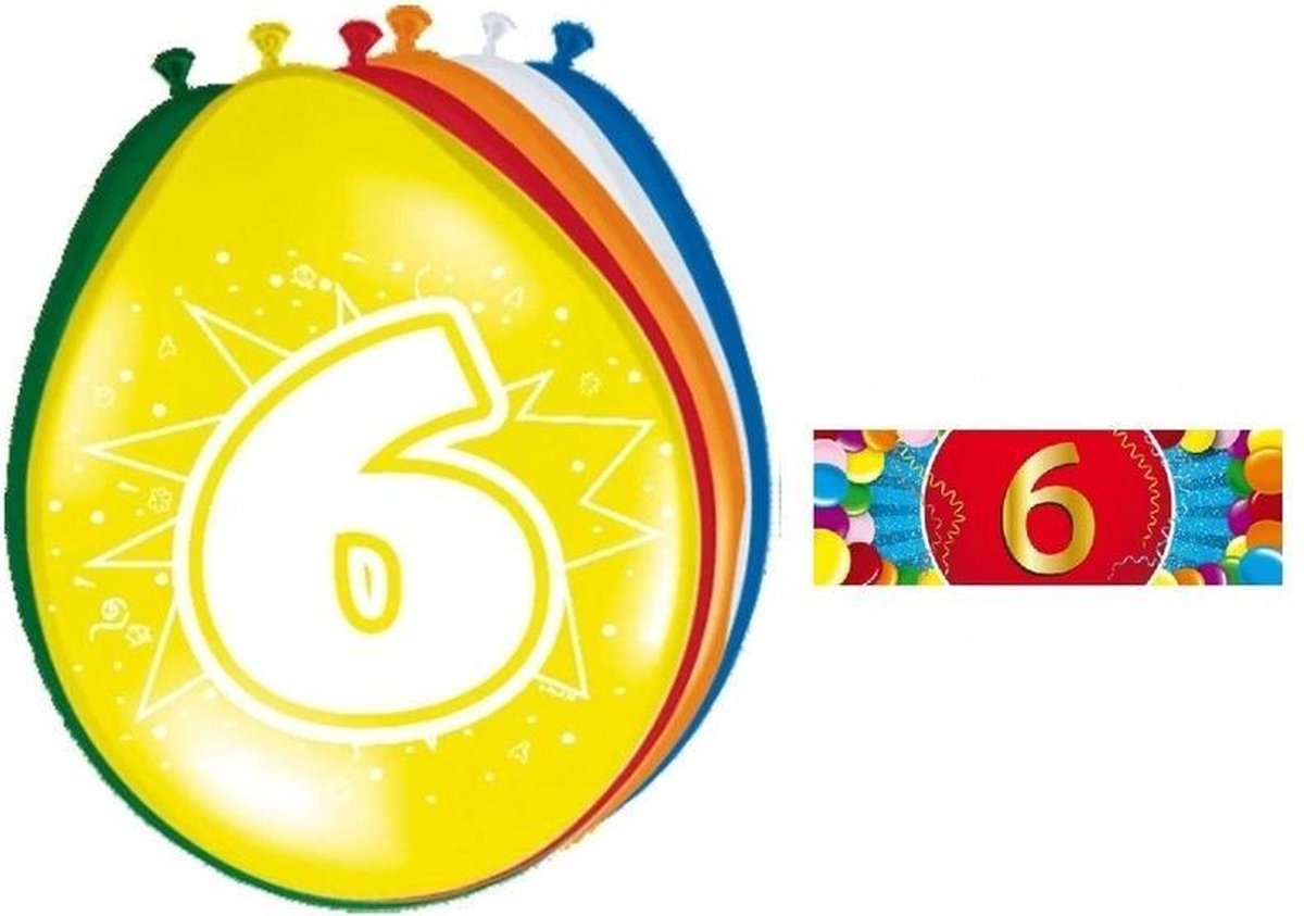 Ballonnen 6 jaar van 30 cm 16 stuks + gratis sticker | bol.com