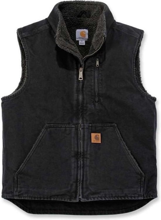 Carhartt Sandstone Mock Neck Vest Zwart Bodywarmer Heren Size : S | bol.com