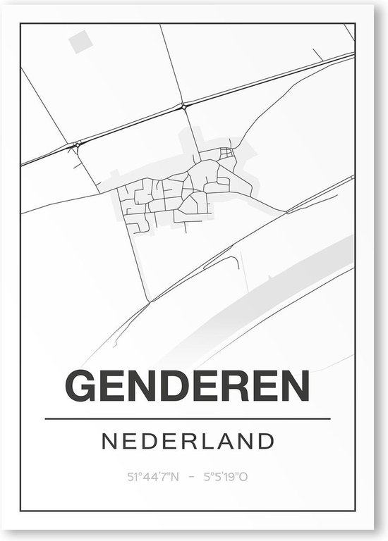 Poster/plattegrond GENDEREN - 30x40cm | bol