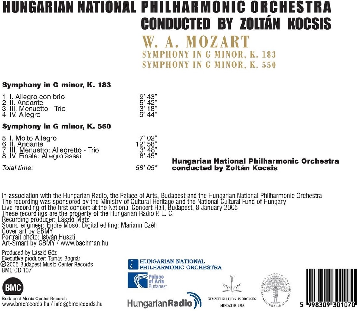 Hungarian National Philharmonic Orchestra - W.A. Mozart: Symphonies In ...