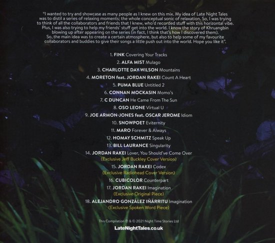 Jordan Rakei - Late Night Tales Jordan Rakei (CD), Jordan Rakei ...