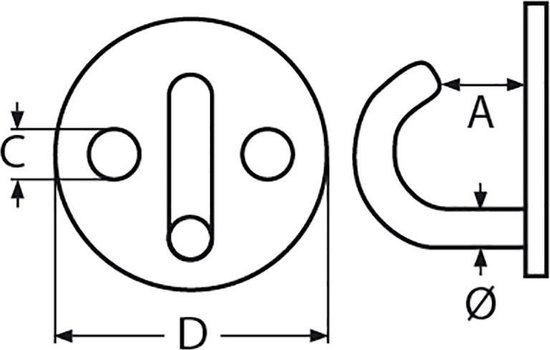 Haakplaat rond 40 mm RVS-316 | bol