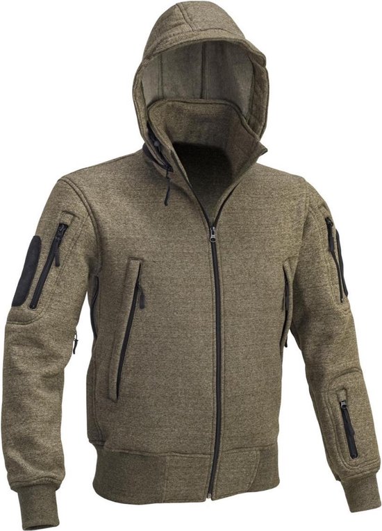 Defcon 5 heren sweater vest jack Tactical met capuchon - Groen | bol
