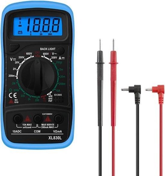 XL830L - Digitale Multimeter - Slimme Spanningsmeter - Voltmeter - Voltage Meter - Blauw | bol.com