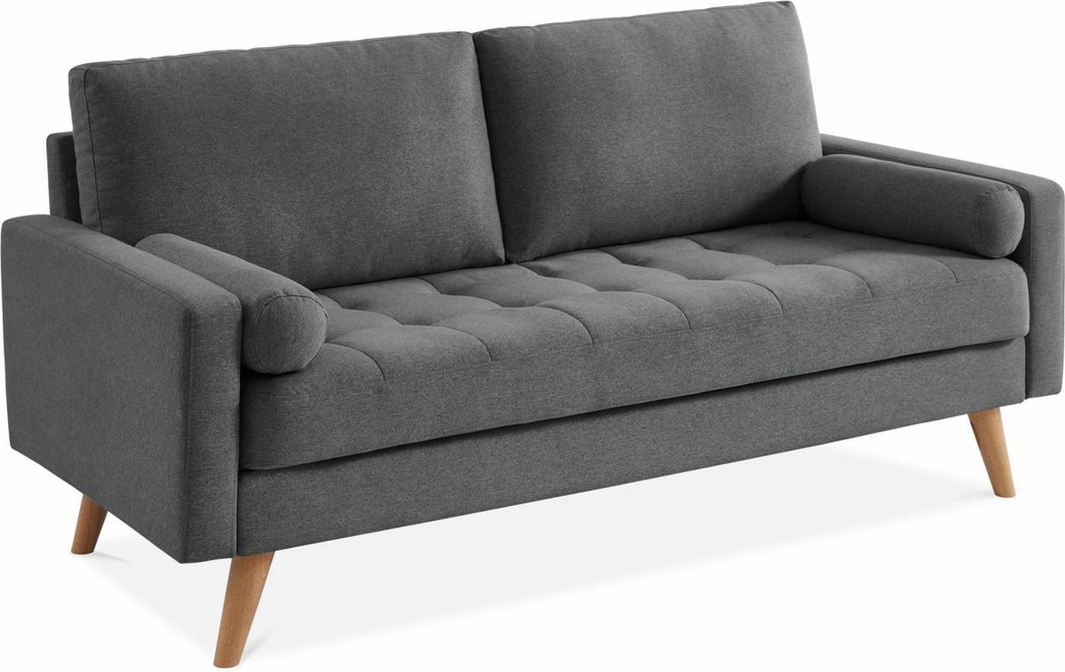 Alice's Garden 3-zits bank IVAR - Polyester - donkergrijs | bol