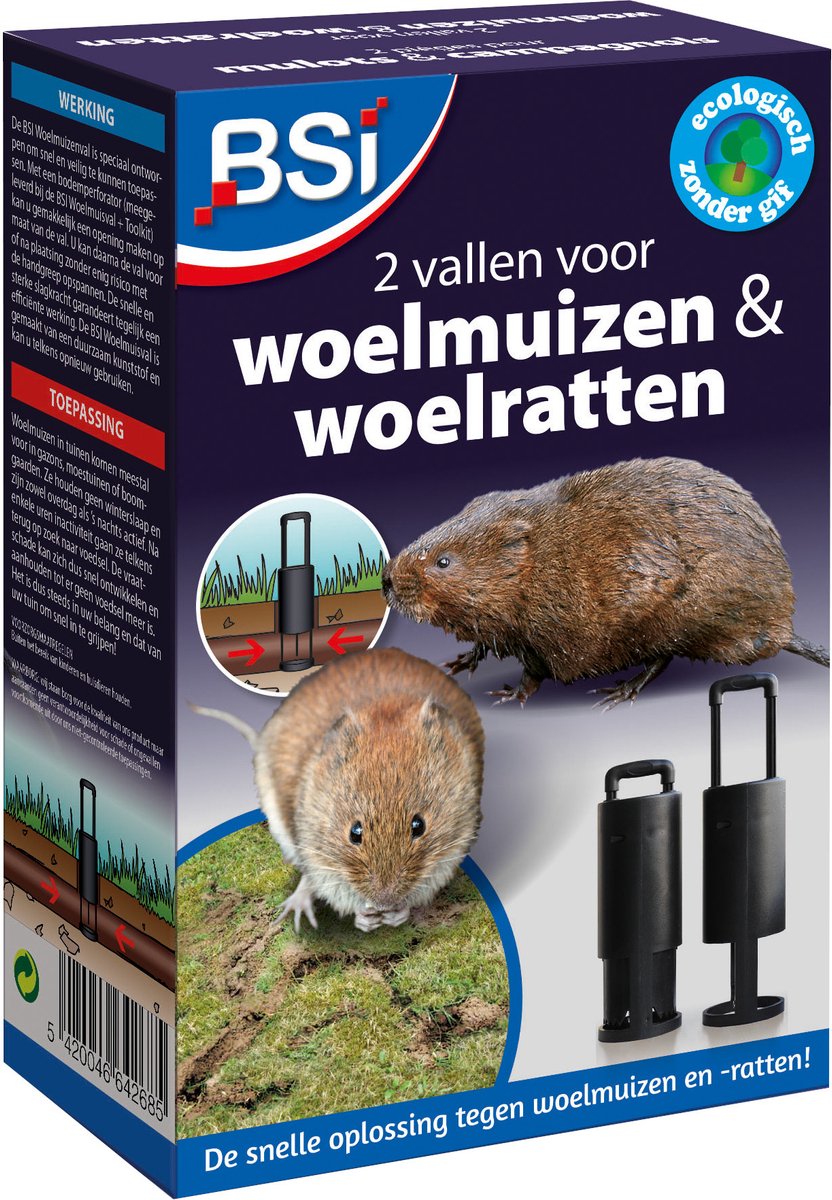 BSI - 2 Woelmuisvallen - Muizenbestrijding - 2 vallen om met succes ...