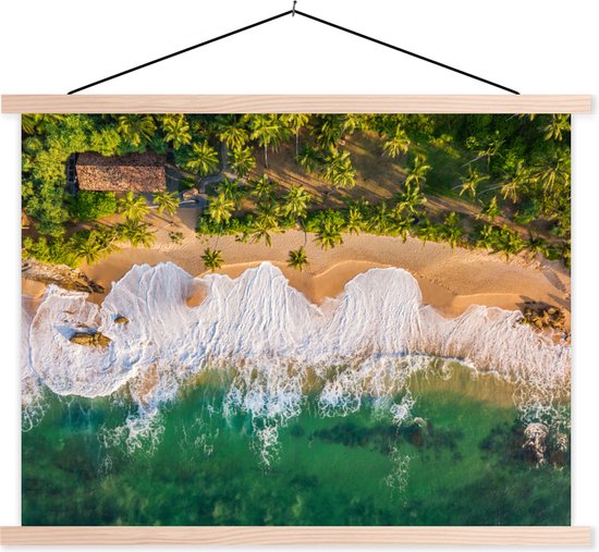 plage tropicale de Ceylan vue de dessus affiche scolaire lattes plates ...