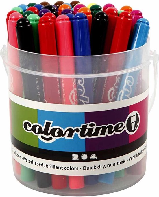 Colortime stiften, lijndikte 5 mm, diverse kleuren, 42 stuk/ 1 doos | bol