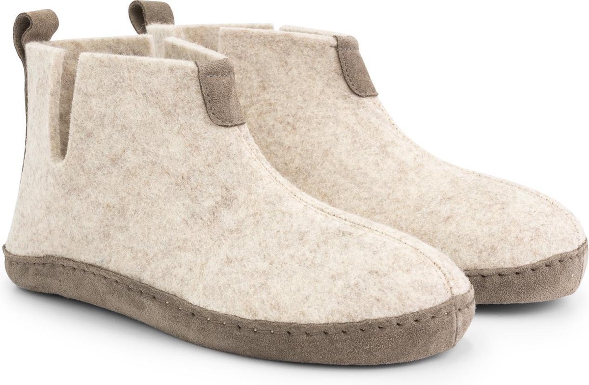 Travelin' Stay-Home Dames hoge sloffen - Wollen pantoffels - Suede zool ...
