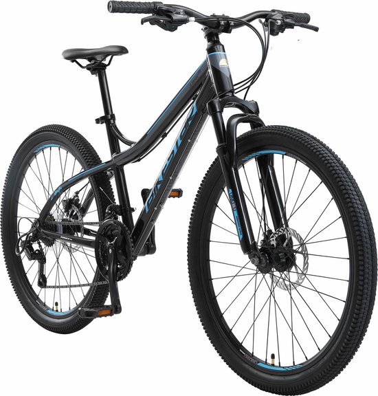 Bikestar 26 inch hardtail Alu MTB, 21 speed, zwart / blauw | bol.com