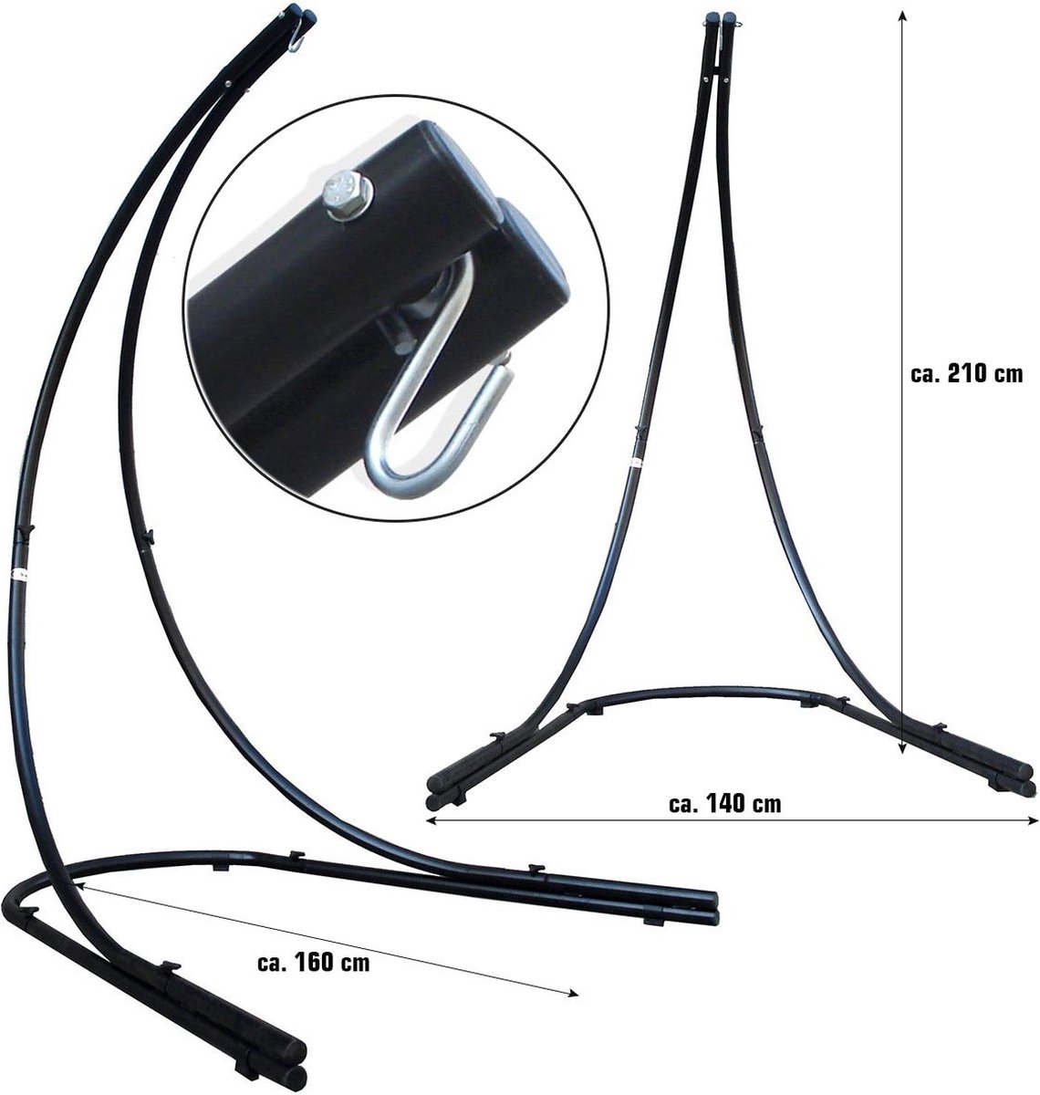 210cm metalen Frame met XXL Hangstoel 185x130cm - Hangstoelstandaard | bol