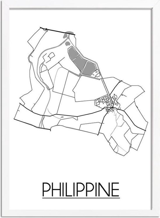 Philippine Plattegrond Poster A2 Fotolijst Wit 42x594cm Designclaud Bol