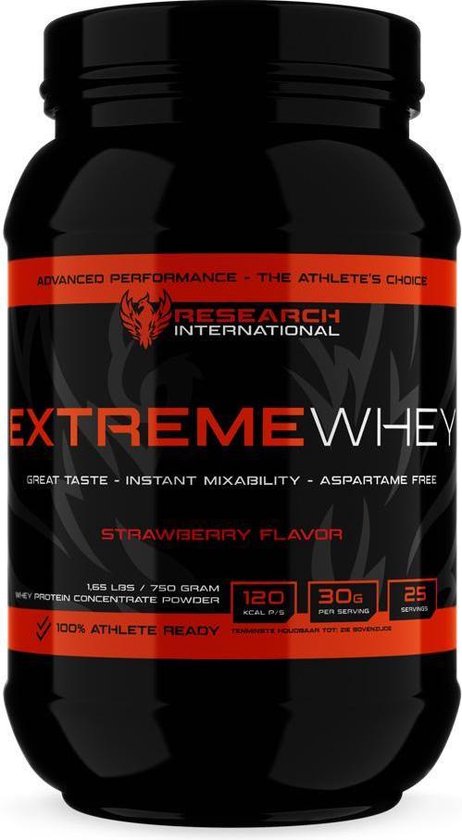 Research Extreme Whey Protein 750 gram - Aardbei | bol