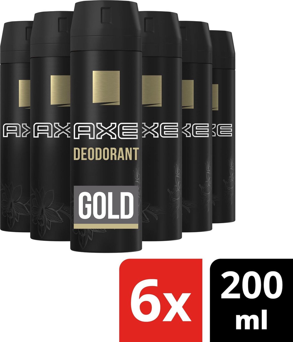Axe Gold Bodyspray Deodorant - 6 x 200 ml - Voordeelverpakking | bol.com