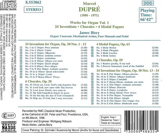 James Biery - Dupré: Works For Organ Vol. 1 (CD), James Biery | Muziek ...