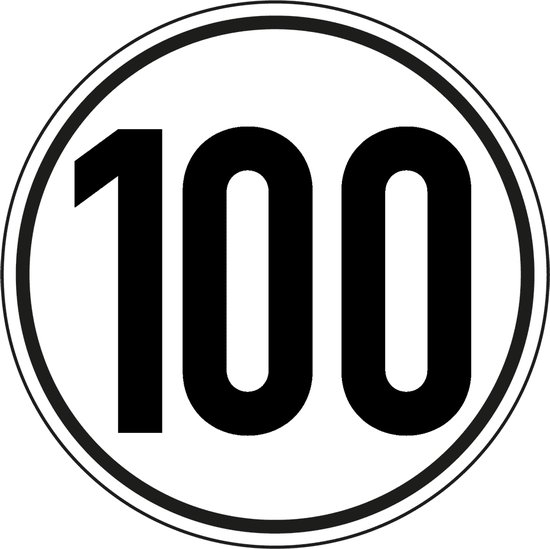 Tempo 100 sticker - veiligheidsstickers - zelfklevende folie - 100 mm | bol