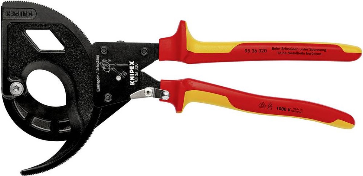 Kabelkniptang ratel 320mm VDE 2c-gr. Knipex | bol.com