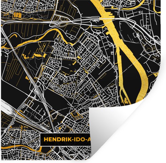 Muurstickers - Sticker Folie - Hendrik-Ido-Ambacht - Kaart - Stadskaart ...