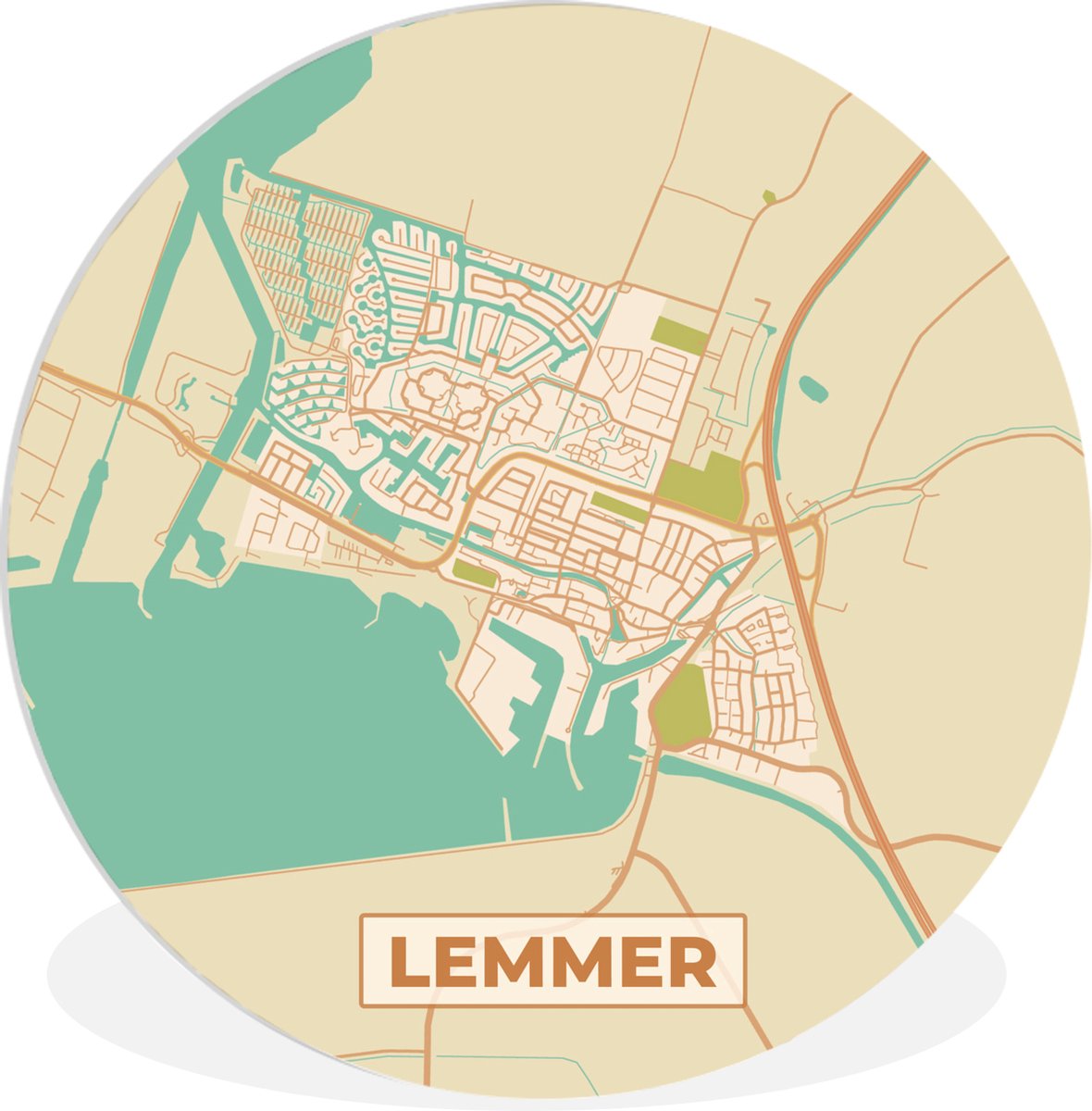 Wall Circle - Wall Circle Indoor - Lemmer - Vintage- Map - City Map ...