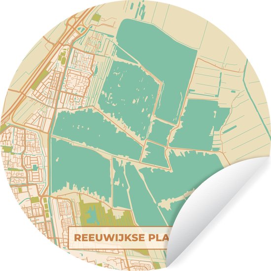 Wallpaper Circle - Vintage - Map - Floor Plan - Reeuwijkse Plassen ...