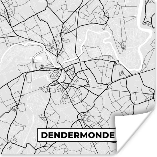 Poster Zwart Wit – België – Plattegrond – Stadskaart – Kaart ...