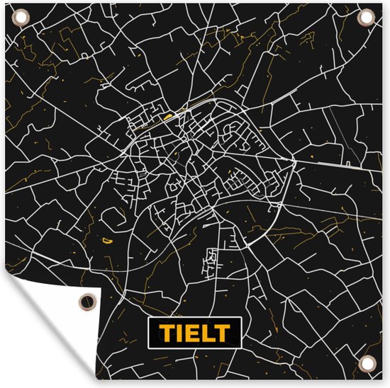 Tuindoek Kaart - Tielt - Goud - Plattegrond - Stadskaart - 100x100 cm | bol