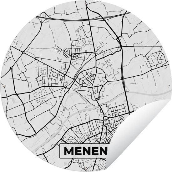 Tuincirkel Kaart – Plattegrond – Stadskaart – Menen – België – Zwart ...