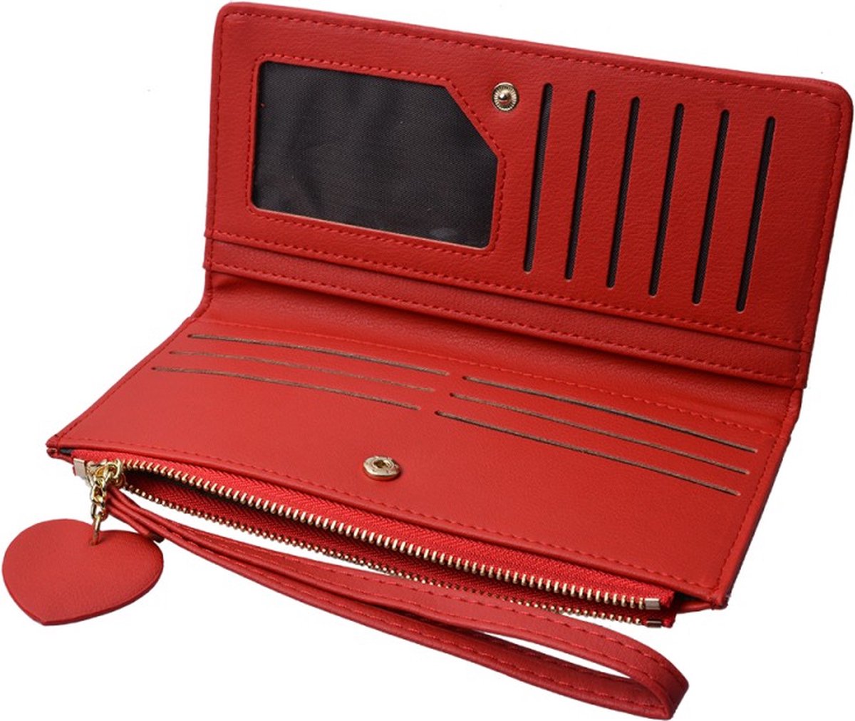 Portemonnee 19*11 cm Rood Kunststof Beurs Geldbeurs Geldbuidel | bol.com