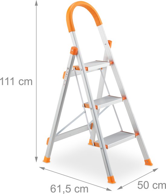 Escalier domestique pliant Relaxdays - aluminium - escalier de cuisine ...